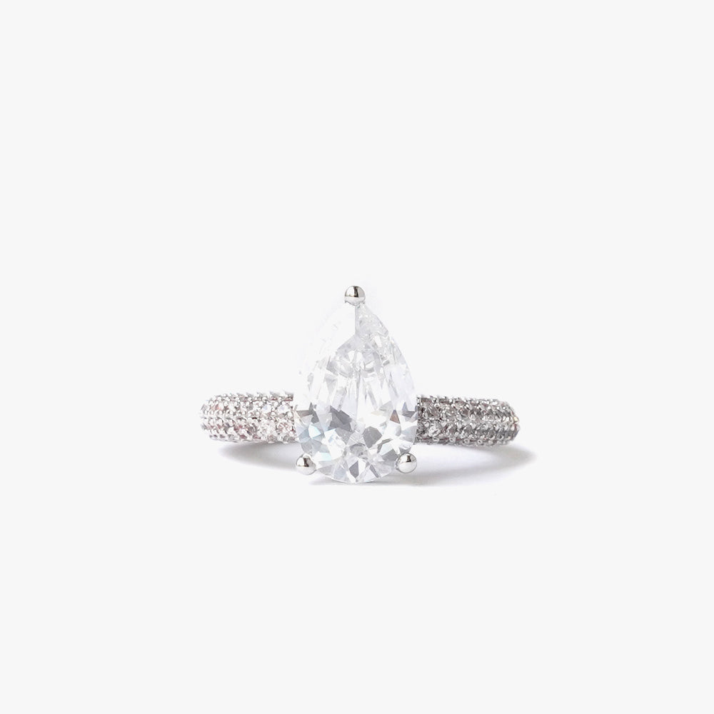 Izabel Display - Mega Drop Ring - White Silver – Hos Josefine