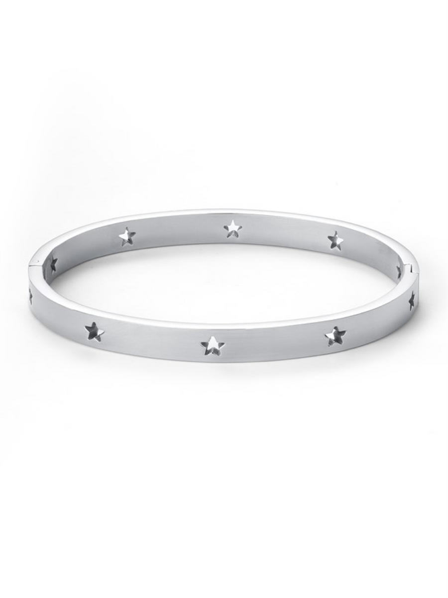 Timi of Sweden - Leia - Star Bangle Bracelet Stainless Steel - Silver ...