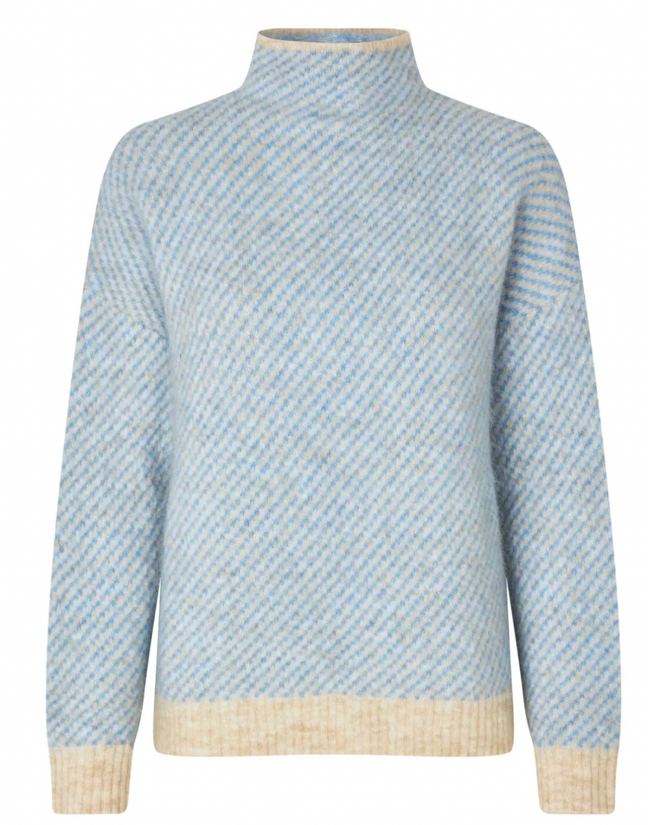 Second Female - Capella Knit T-Neck - Marina – Hos Josefine